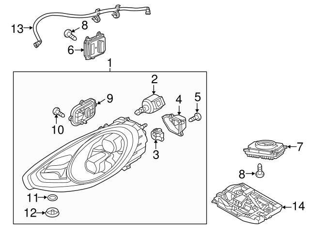Genuine Porsche 97063113052 Headlight Housing Vent Tube; Right ...
