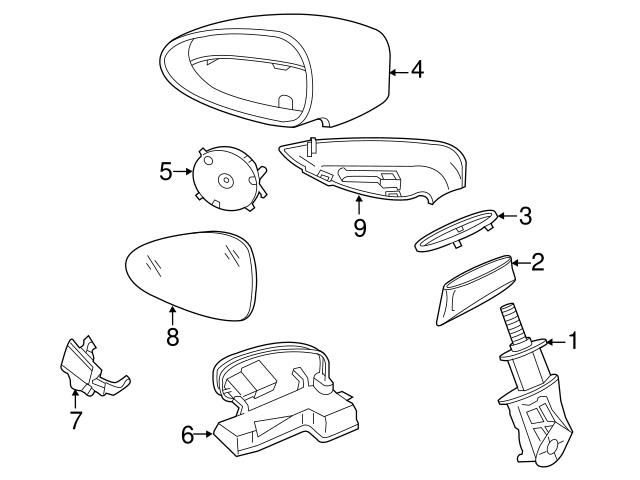 Genuine Porsche 97073122000 Door Mirror Base Gasket; Right - Porsche