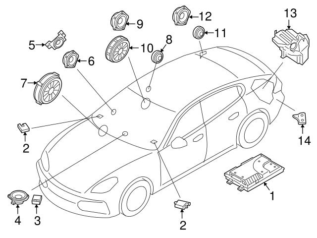 Genuine Porsche 971035454E Speaker; Left, Right - Porsche