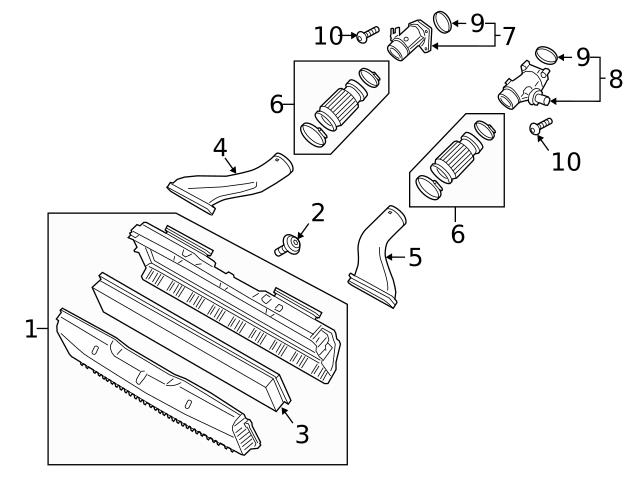 Genuine Porsche 971129627A Engine Air Intake Hose Adapter; Left, Right ...