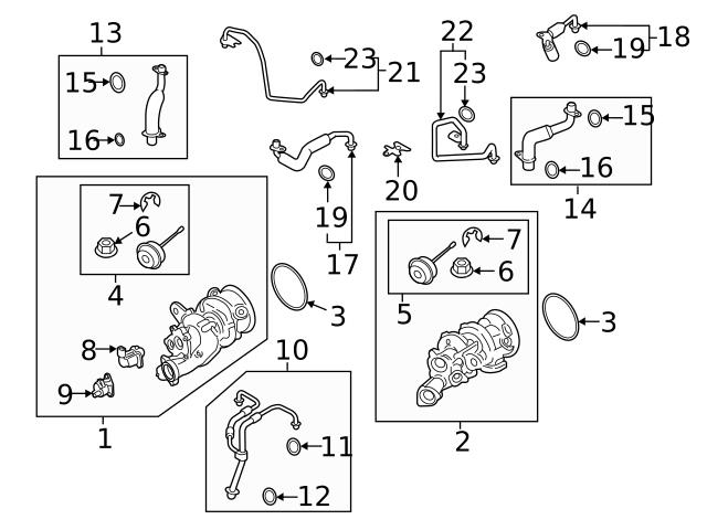 Genuine Porsche 971253115B Turbocharger Gasket; Right, Left, Front ...