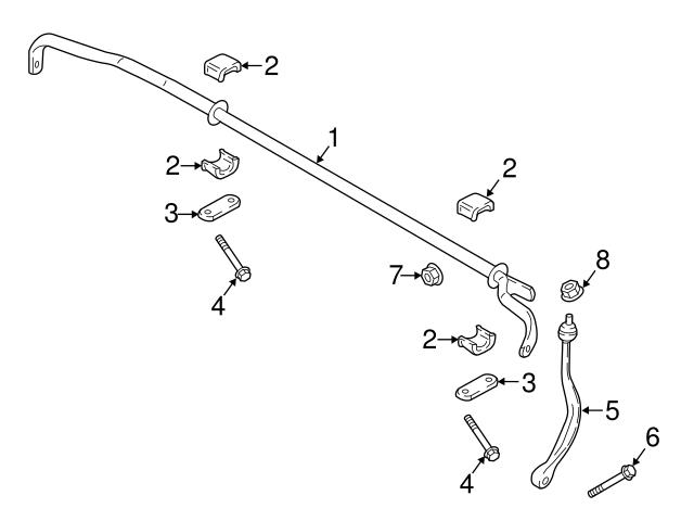 Genuine Porsche 971411318B Stabilizer/Sway Bar Link Kit; Right ...