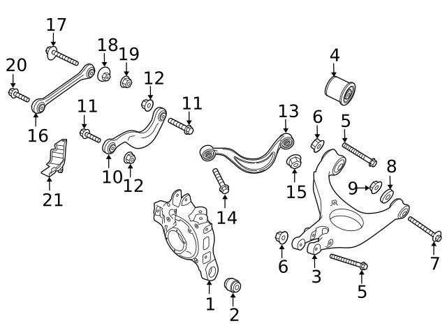 Genuine Porsche 971505397 Control Arm; Left Outer, Left, Left Rear ...