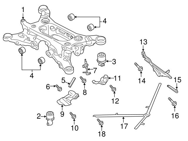 Genuine Porsche 971505477 Suspension Subframe Reinforcement Bracket ...
