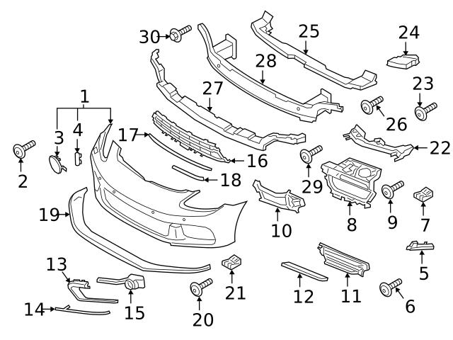 Genuine Porsche 971807683HOK1 Grille - Porsche