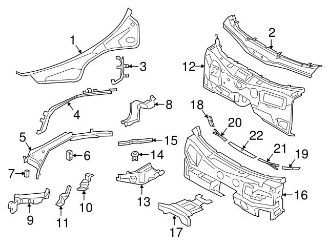 Genuine Porsche 971819510 Cowl Plenum Panel; Left - Porsche | 9A781951000