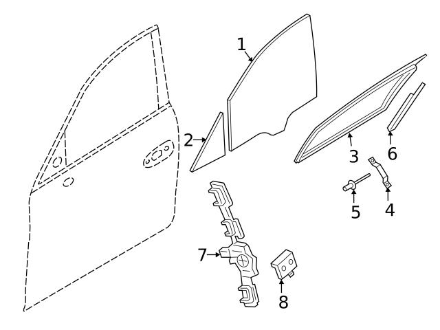 Genuine Porsche 971837432A Window Regulator Guide; Right - Porsche
