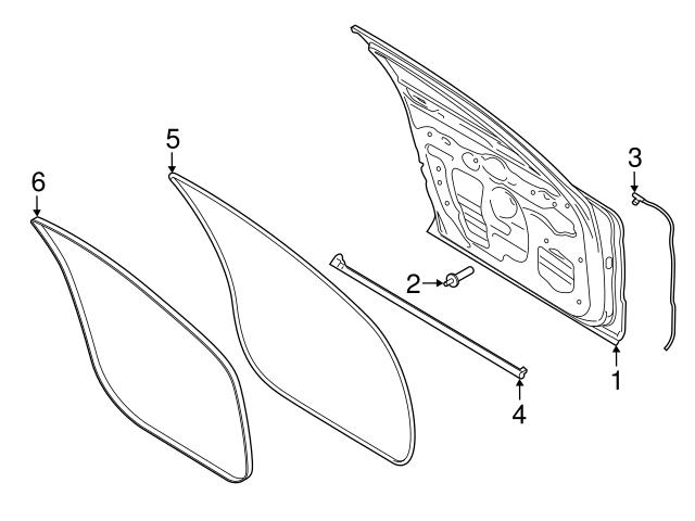 Genuine Porsche 971837911 Door Seal; Left, Right - Porsche | 971837911A