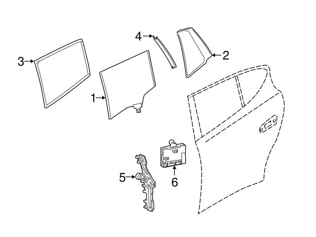 Genuine Porsche 971839401B Power Window Regulator Assembly; Left ...