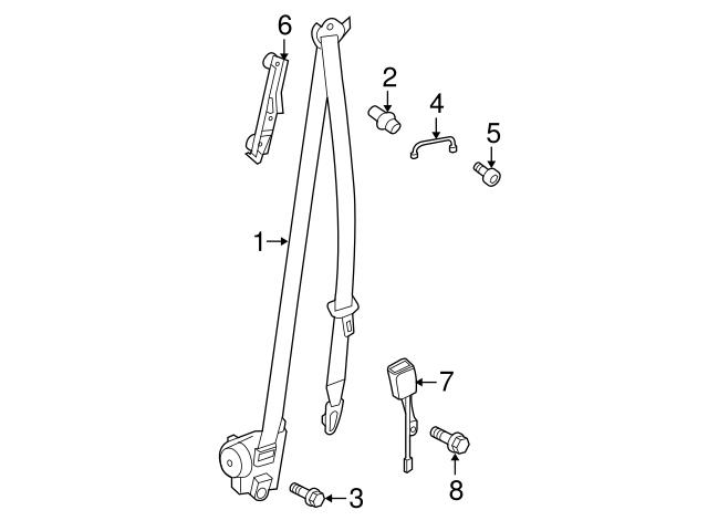 Genuine Porsche 971857755A Seat Belt Receptacle; Right - Porsche