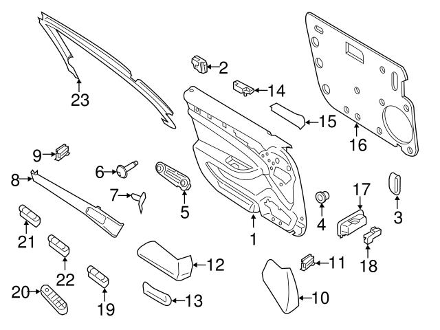 Genuine Porsche 9718683556N3 Door Switch Trim Panel; Left, Right - Porsche
