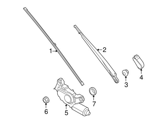Genuine Porsche 971955707A Back Glass Wiper Arm; Rear - Porsche ...