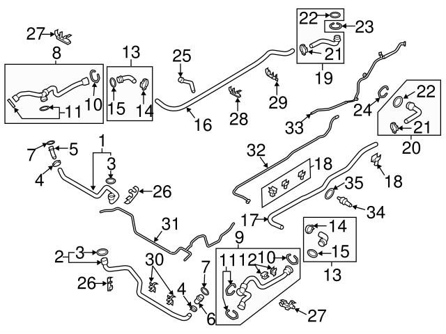 Genuine Porsche 98110650101 Coolant Hose; Rear Right - Porsche