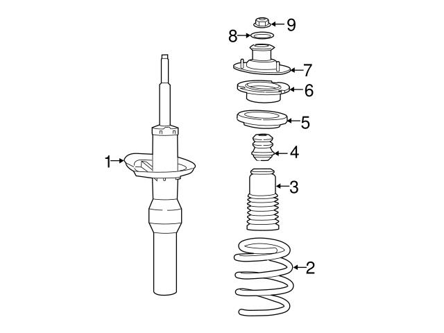 Genuine Porsche 98133304107 Suspension Strut; Left, Right - Porsche ...
