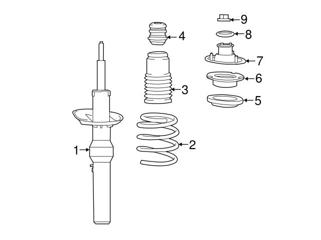 Genuine Porsche 98133304108 Suspension Strut; Left, Right - Porsche ...