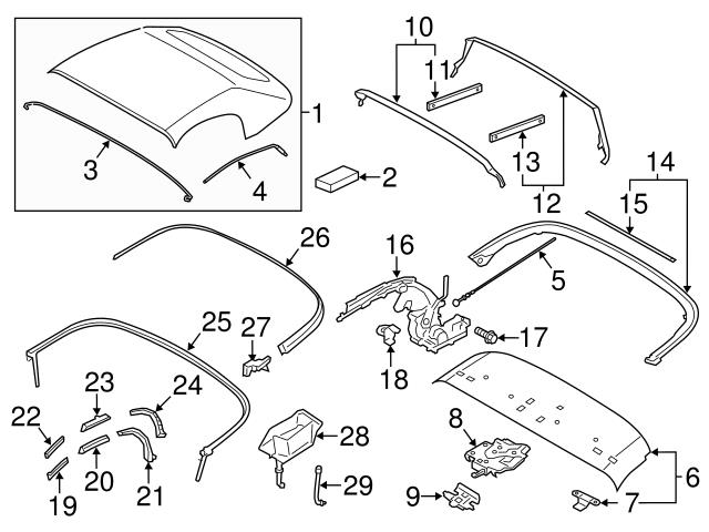 Genuine Porsche 98150439703 Convertible Top Stowage Compartment Drain ...