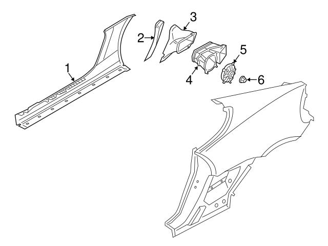 Genuine Porsche 98150456102 Quarter Panel Air Vent Grille; Left ...