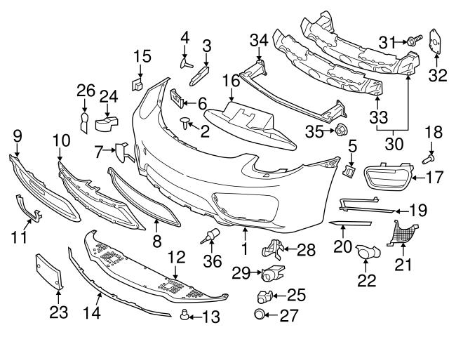 Genuine Porsche 981505525021E0 Spoiler - Porsche | 98150552502G2X