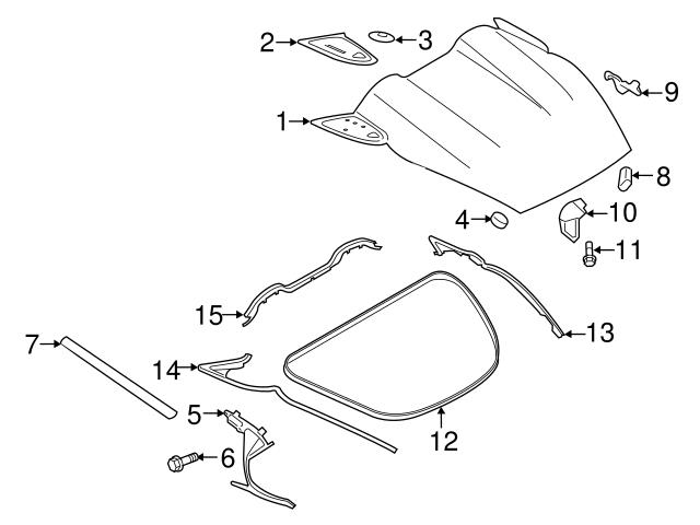 Genuine Porsche 98151464100 Deck Lid Seal; Front - Porsche