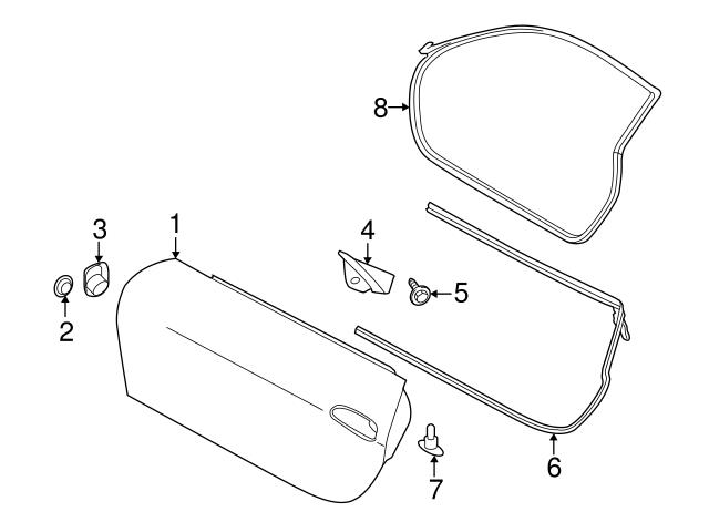 Genuine Porsche 98153737703 Door Seal; Left - Porsche | 98153737702