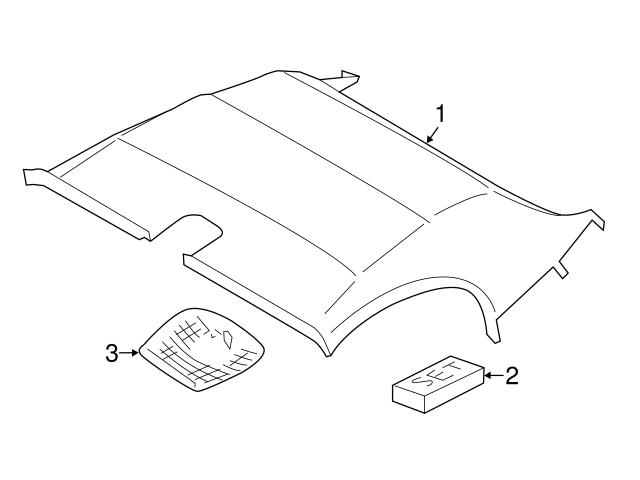 Genuine Porsche 98156195302 Headliner Hardware Kit - Porsche | 98156195300
