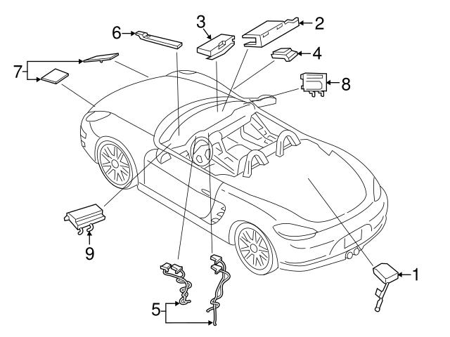 Genuine Porsche 982035510C Mobile Phone Antenna; Front - Audi, Porsche ...