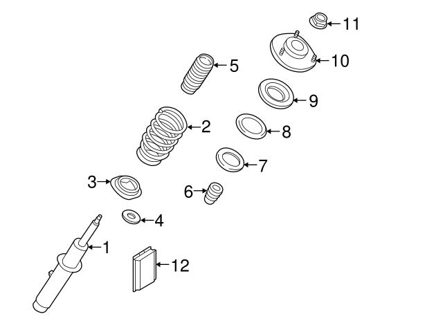 Genuine Porsche 982413029B Strut Assembly; Front Left or Right - Porsche