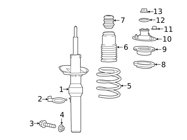 Genuine Porsche 982513031A Strut Assembly; Rear Left or Right - Porsche