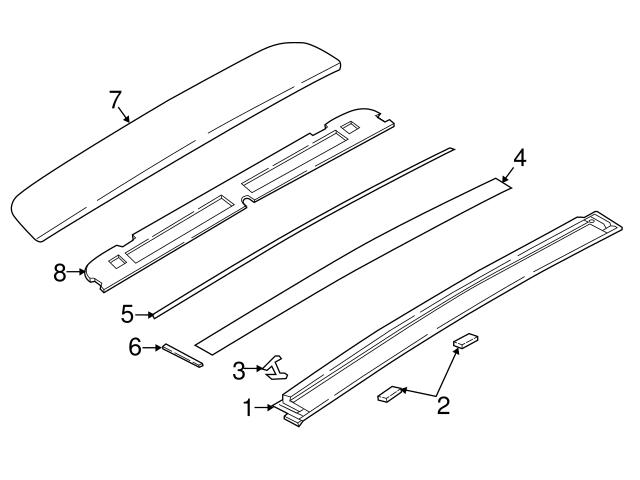 Genuine Porsche 982827699 Center High Mount Stop Light Cover - Porsche