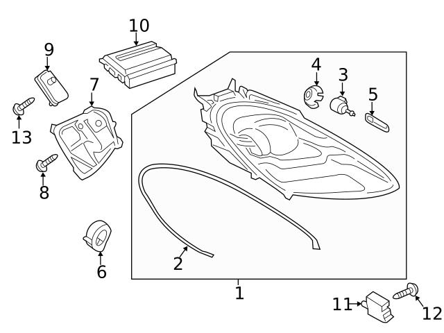 Genuine Porsche 982941119 Headlight Gasket; Left - Porsche