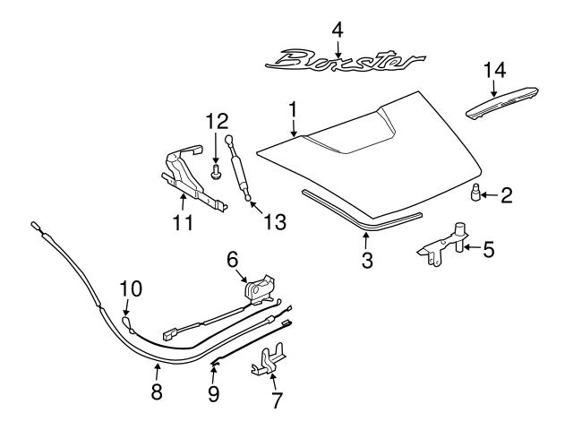 Genuine Porsche 98651215101 Deck Lid Hinge; Left - Porsche