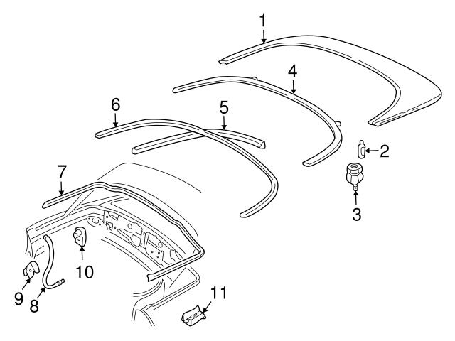 Genuine Porsche 98651424100 Convertible Top Stowage Compartment Drain ...