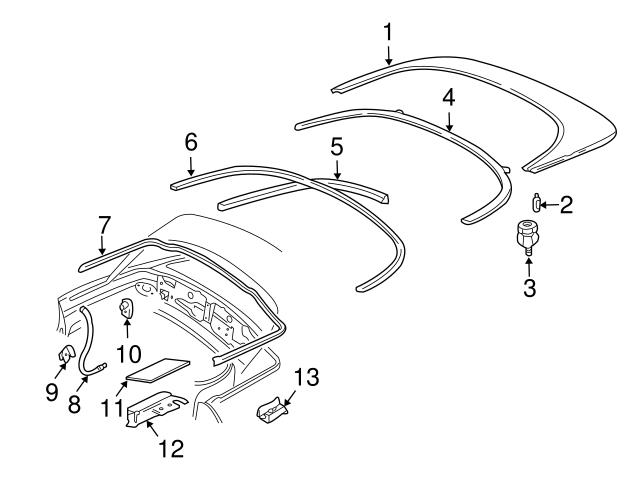 Genuine Porsche 98656183302 Convertible Top Stowage Compartment Drain ...