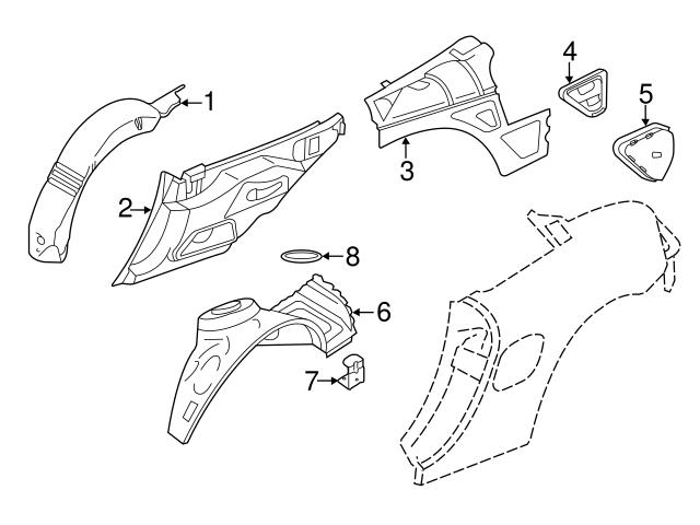 Genuine Porsche 98657264301 Quarter Panel Air Vent Grille; Rear Left ...