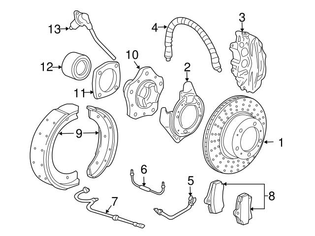 Genuine Porsche 98661236501 Brake Pad Wear Sensor; Left, Right, Rear ...