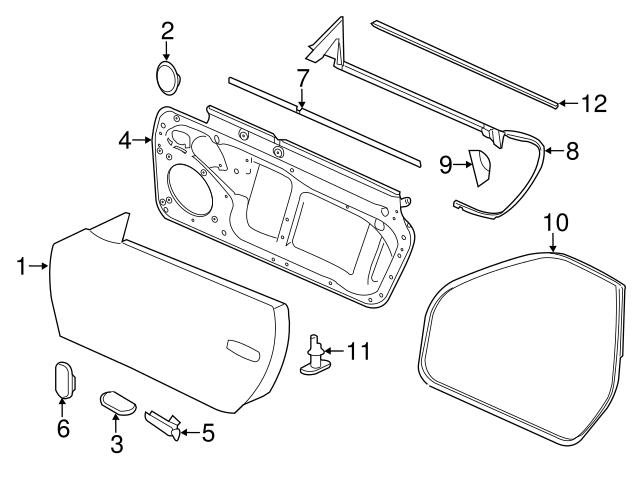 Genuine Porsche 98753707504 Door Seal; Left - Porsche | 98753707501