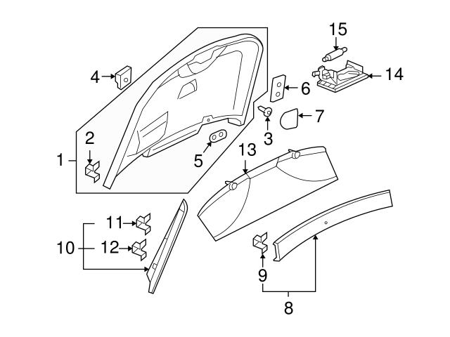 Genuine Porsche 98755509500FQR Liftgate Trim Cover - Porsche