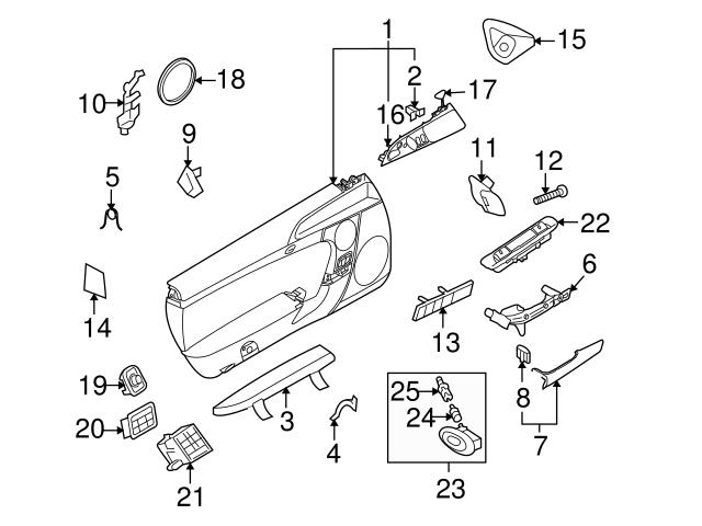 Genuine Porsche 987555987025X6 Exterior Door Handle Cover; Left - Porsche