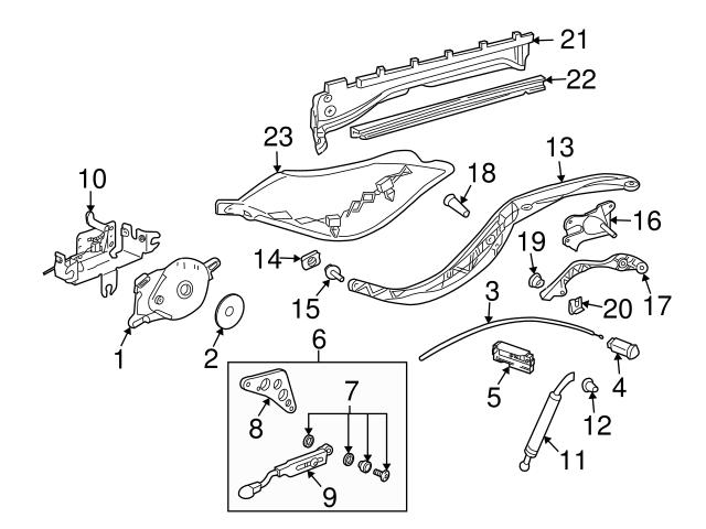 Genuine Porsche 98756127803 Convertible Top Push Rod Pivot Lever; Right ...