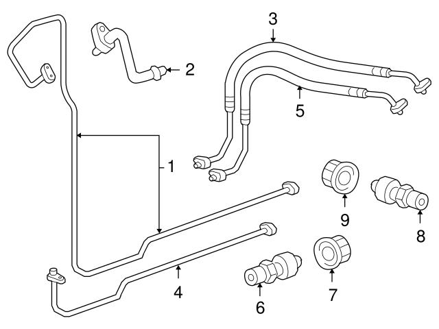 Genuine Porsche 98757309901 A/C Refrigerant Discharge / Suction Hose ...