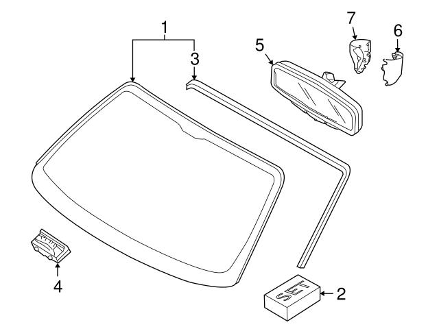 Genuine Porsche 9877315110401C Interior Rear View Mirror - Porsche ...