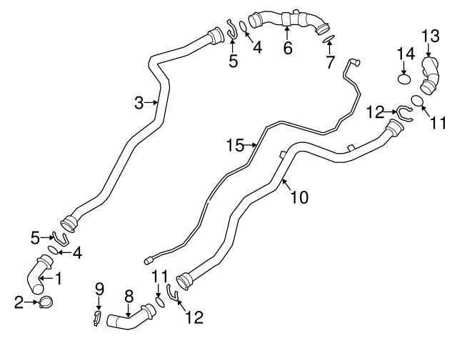 Genuine Porsche 99110661002 Coolant Pipe; Right, Lower - Porsche