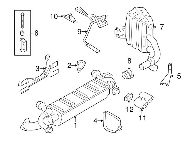 Genuine Porsche 99111146101 Tail Pipe Tip; Left - Porsche | 99111146100