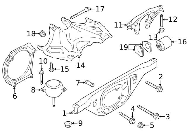 Genuine Porsche 99137504904 Engine Mount; Left, Right - Porsche