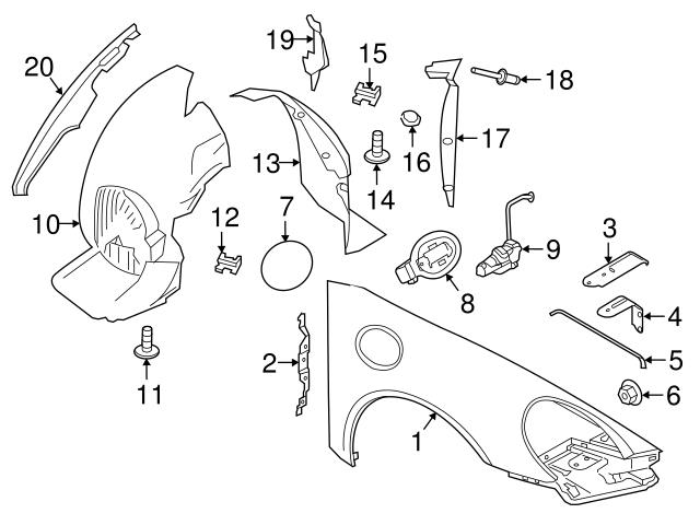 Genuine Porsche 99150414203 Fuel Filler Housing; Front - Porsche ...