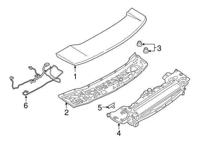 Genuine Porsche 99150424127G2X Power Rear Spoiler Switch; Upper ...