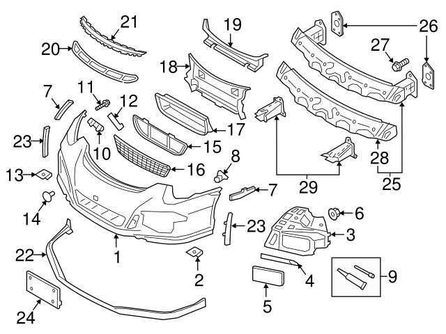 Genuine Porsche 991505527901E0 Bumper Corner Cover; Left - Porsche