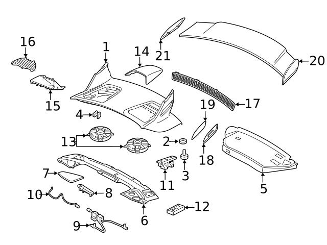 Genuine Porsche 99151215283 Deck Lid Hinge; Right - Porsche