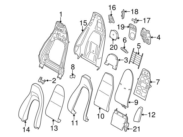 Genuine Porsche 99152162200D20 Seat Back Panel Cap; Right Rear, Front ...