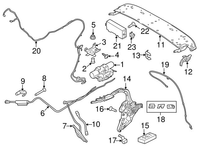 Genuine Porsche 99156294100 Convertible Top Cable; Left - Porsche ...